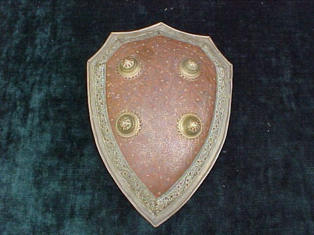 A Small Decorative Indian Shield of Engraved and Enameled Brass #2063 ...