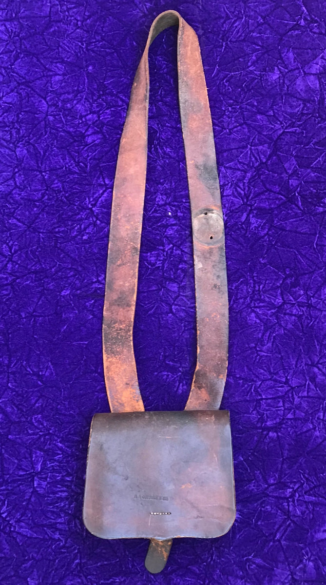 EXTREMELY RARE CIVIL WAR CONFEDERATE CARTRIDGE BOX, S. S. COTTRELL & C ...